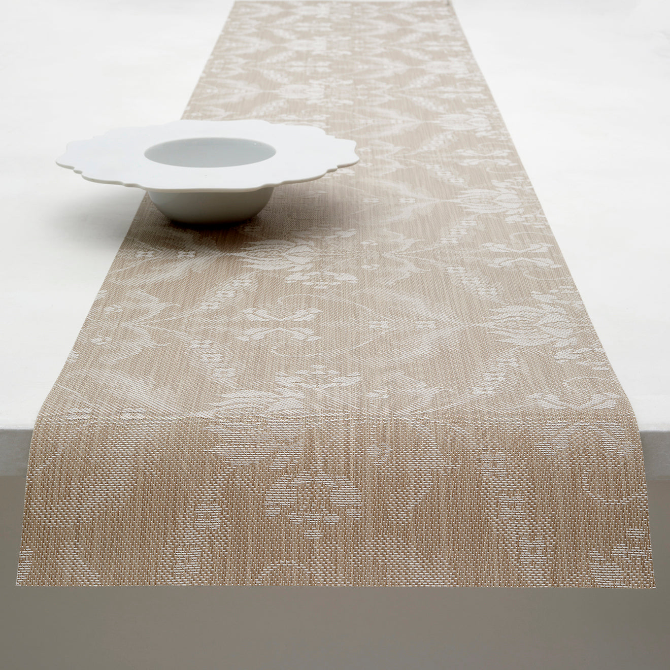 Damask Table Runners - Flax